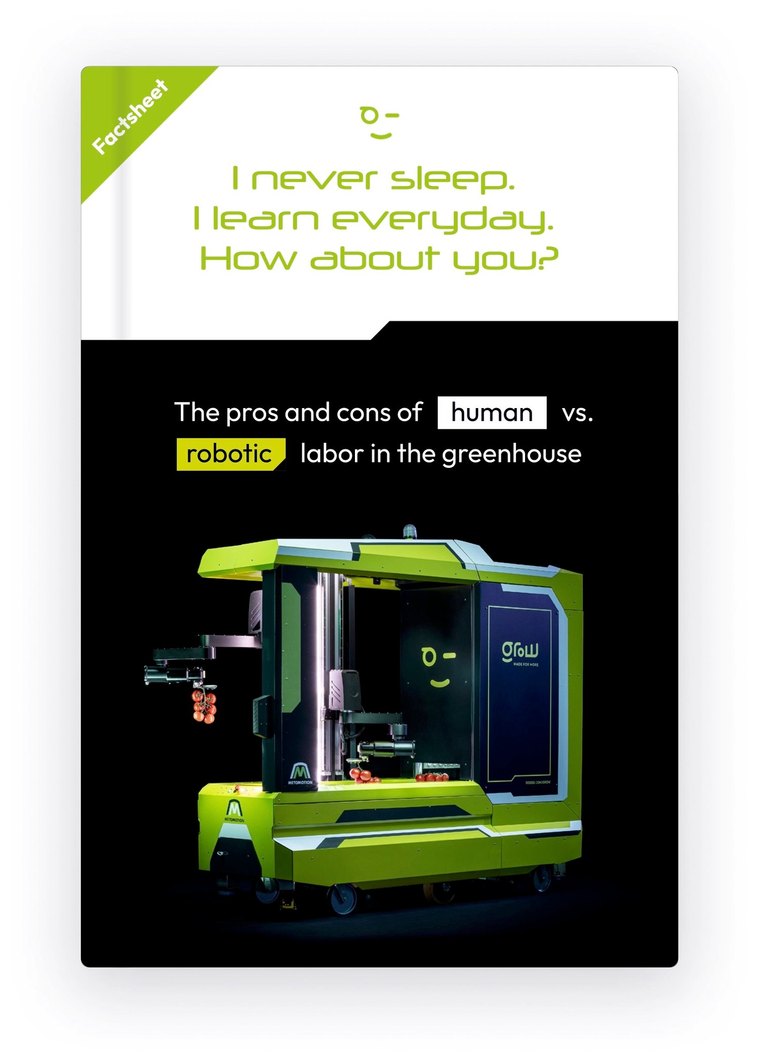 GRoW Robot Factsheet - Pick the fruits of GRoW’s labour